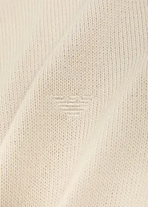 Emporio Armani Logo Embroidered Cotton-knit Jumper