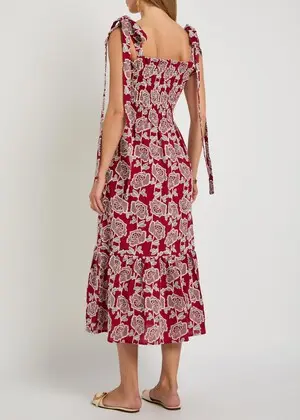 Erdem Embroidered Cotton-blend Midi Dress