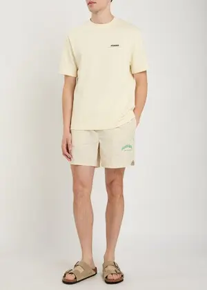 Calvin Klein Embroidered Pinstriped Cotton Shorts