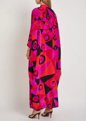 Emilio Pucci Printed Silk Maxi Kaftan Dress - Pink