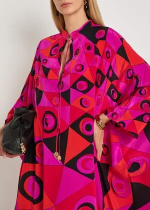 Emilio Pucci Printed Silk Maxi Kaftan Dress - Pink