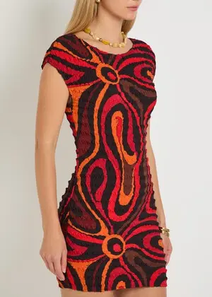 Emilio Pucci Printed Seersucker Mini Dress
