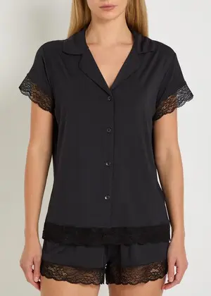 Eberjey Malou Lace-trim Jersey Pyjama Set