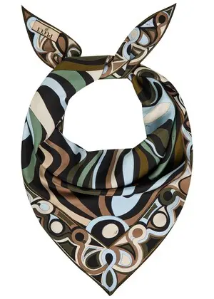 Emilio Pucci Printed Twill Triangle Scarf