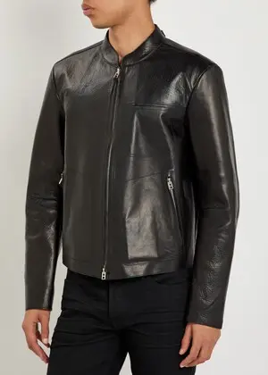 TOM FORD Stand-collar Leather Biker Jacket