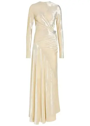 Rabanne Embellished Velour Gown