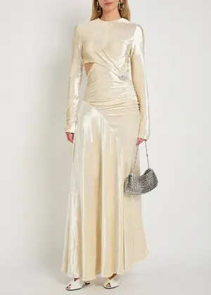 Rabanne Embellished Velour Gown