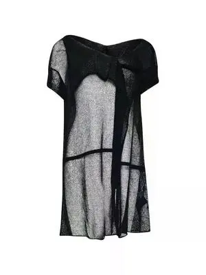 Yohji Yamamoto Asymmetric Collar Mesh Knit T-shirt