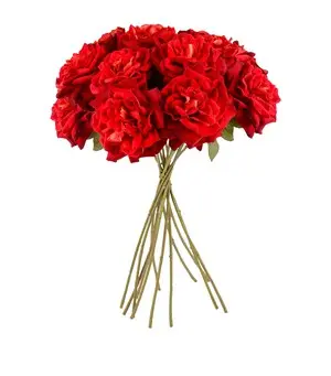 SILK-KA Artificial Rose Flower Bouquet - Red