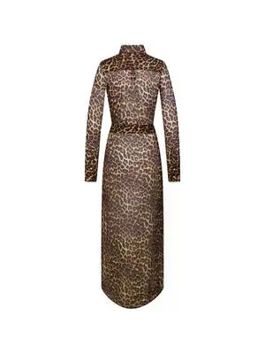 MAISON CLOSE Leopard Print Maxi Dress