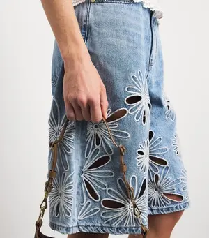 Sandro Embroidered Denim Shorts