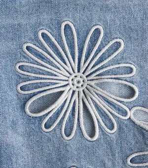 Sandro Embroidered Denim Shorts