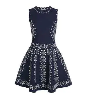 Sandro Embroidered Knitted Mini Dress