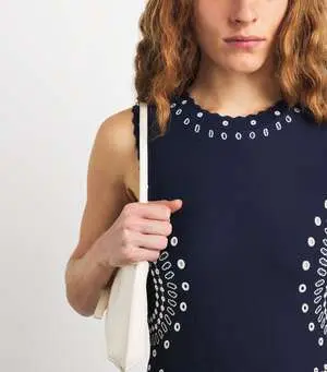 Sandro Embroidered Knitted Mini Dress