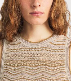 Sandro Knitted Sleeveless Midi Dress - Brown