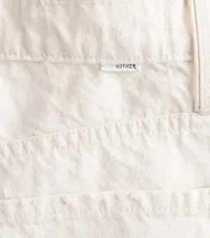 MOTHER Dodger Frayed Denim Shorts - White
