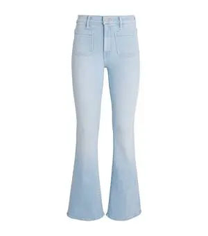 MOTHER The Patch Pocket Weekender Flared Jeans - Blue