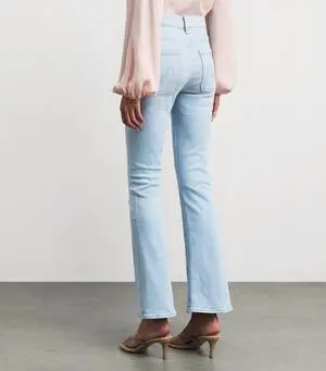 MOTHER The Patch Pocket Weekender Flared Jeans - Blue
