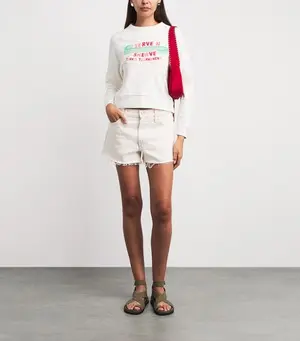 MOTHER Cotton Itty Concert Sweater - White