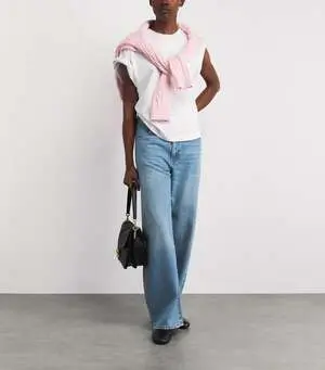 FRAME The Bow High-rise Barrel-leg Jeans - Blue