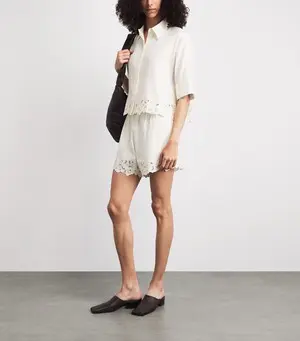 Camilla And Marc Chara Embroidered Linen-blend Shorts