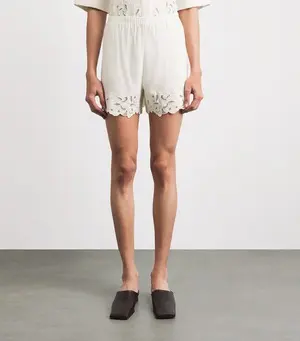 Camilla And Marc Chara Embroidered Linen-blend Shorts