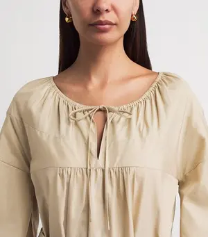 Vince Cotton Belted Midi Dress