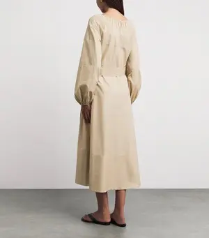 Vince Cotton Belted Midi Dress