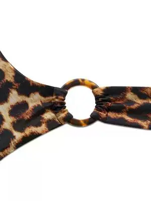 MAISON CLOSE Leopard Print Halterneck Thong Swimsuit