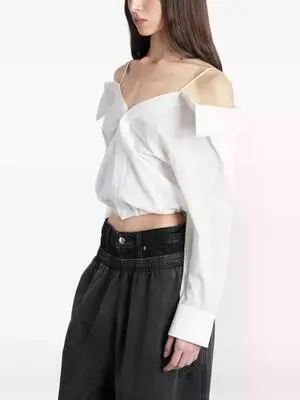 Alexander Wang Off-shoulder Cropped Shirt - White