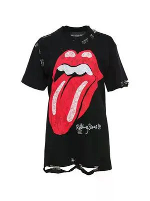 DRY CLEAN ONLY Amy Distressed Graphic-print T-shirt - Black