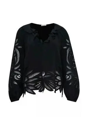 Ulla Johnson Adonis Silk Appliqué Blouse