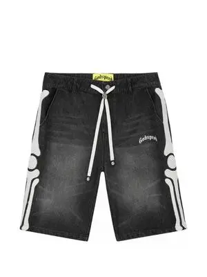 GODSPEED Embroidered Denim Shorts - Black