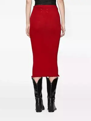MAISON MARGIELA Ribbed Knit Midi Skirt
