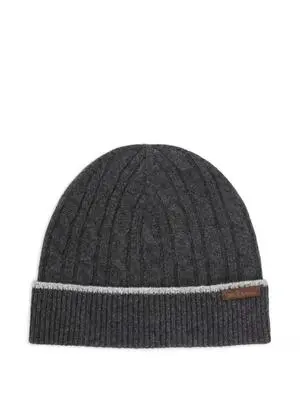 Kiton Cable Knit Beanie Hat - Grey