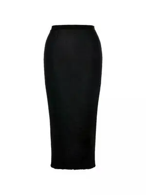 MAISON MARGIELA Twisted Hem Ribbed Knit Midi Skirt