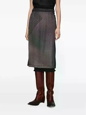 MAISON MARGIELA Paisley Print Midi Skirt - Black