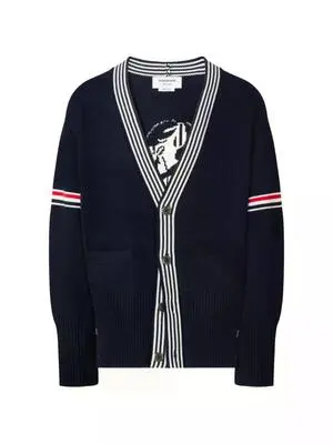 Thom Browne Lobster Intarsia Cardigan - Blue