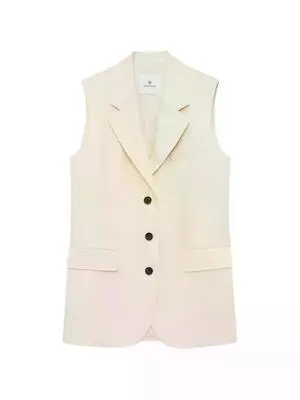 ANINE BING Sara Notched Lapels Vest - Neutrals