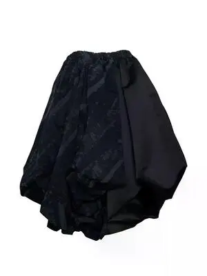 Comme Des Garçons Abstract Print Gathered Skirt - Black