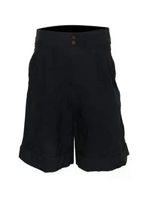 Comme Des Garçons Pleated Turn-up Shorts - Black