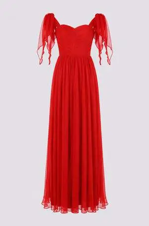ROSERRY Elizabeth Silk Gown Red - Green