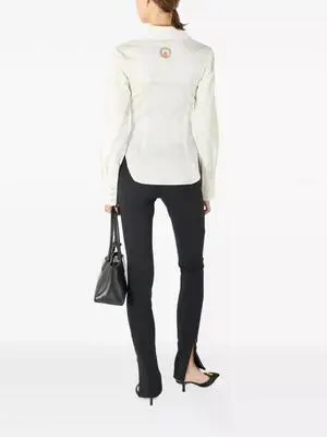 MARINE SERRE Corset-style Zipped Shirt - White
