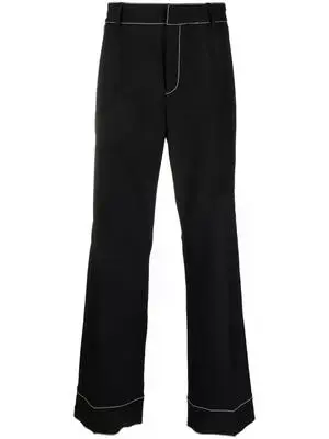 MARINE SERRE Contrast Stitching Straight-leg Trousers