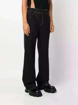 MARINE SERRE Contrast Stitching Straight-leg Trousers