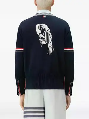 Thom Browne Lobster Intarsia Knit Cardigan