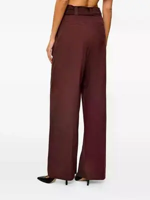 Marella Belted Pleated Wide-leg High-waisted Trousers