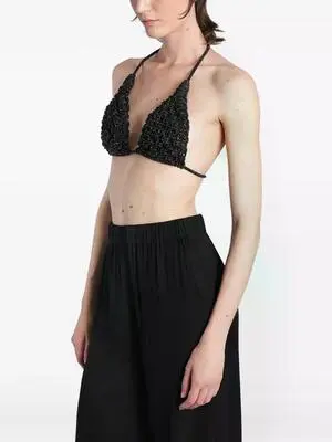 HIBOURAMA Diamond Crystal-embellished Halterneck Top