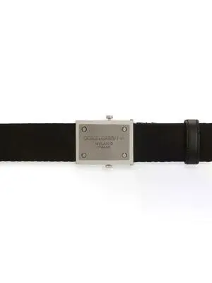 Dolce & Gabbana Logo Buckle Leather Belt