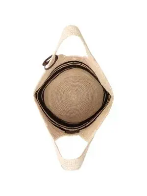 ANINE BING Leah Raffia Tote Bag - Neutrals